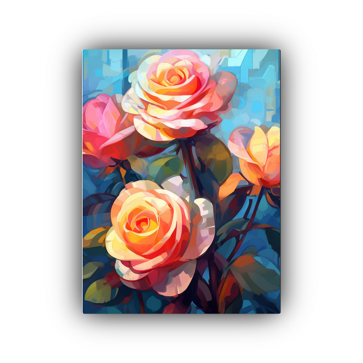 Pinturas De Decoración Estilo Boho Moderno Con Flores O Rosas En Arte ...