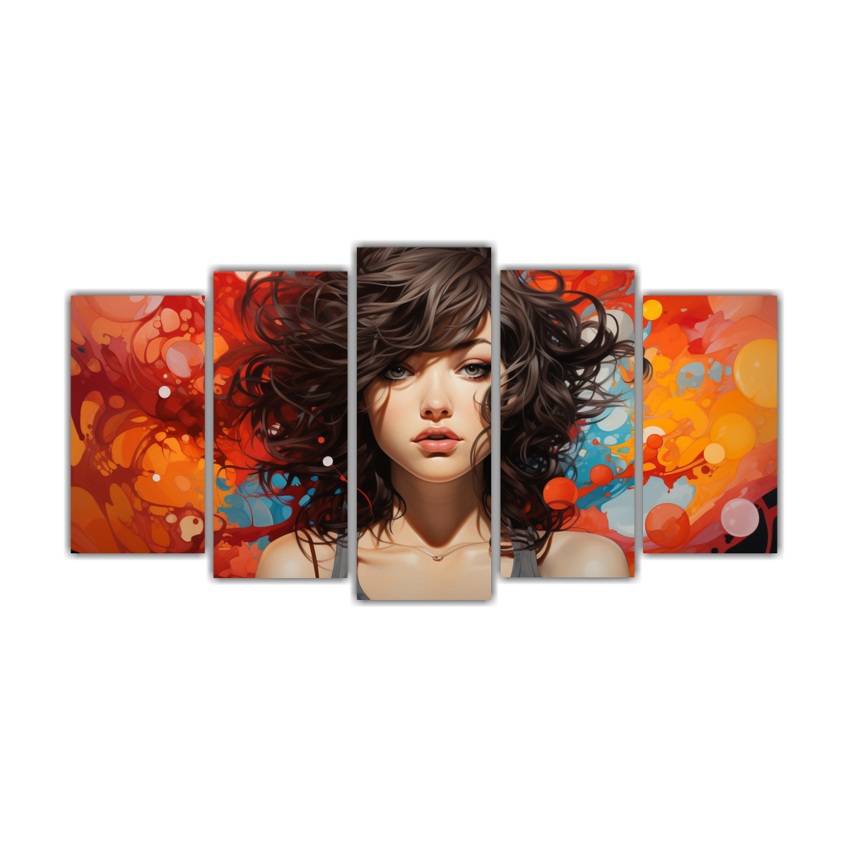 Cuadros De Decoración Moderna Minimalista Con Mujer En Vibrante Arte Pop - Decocuadros