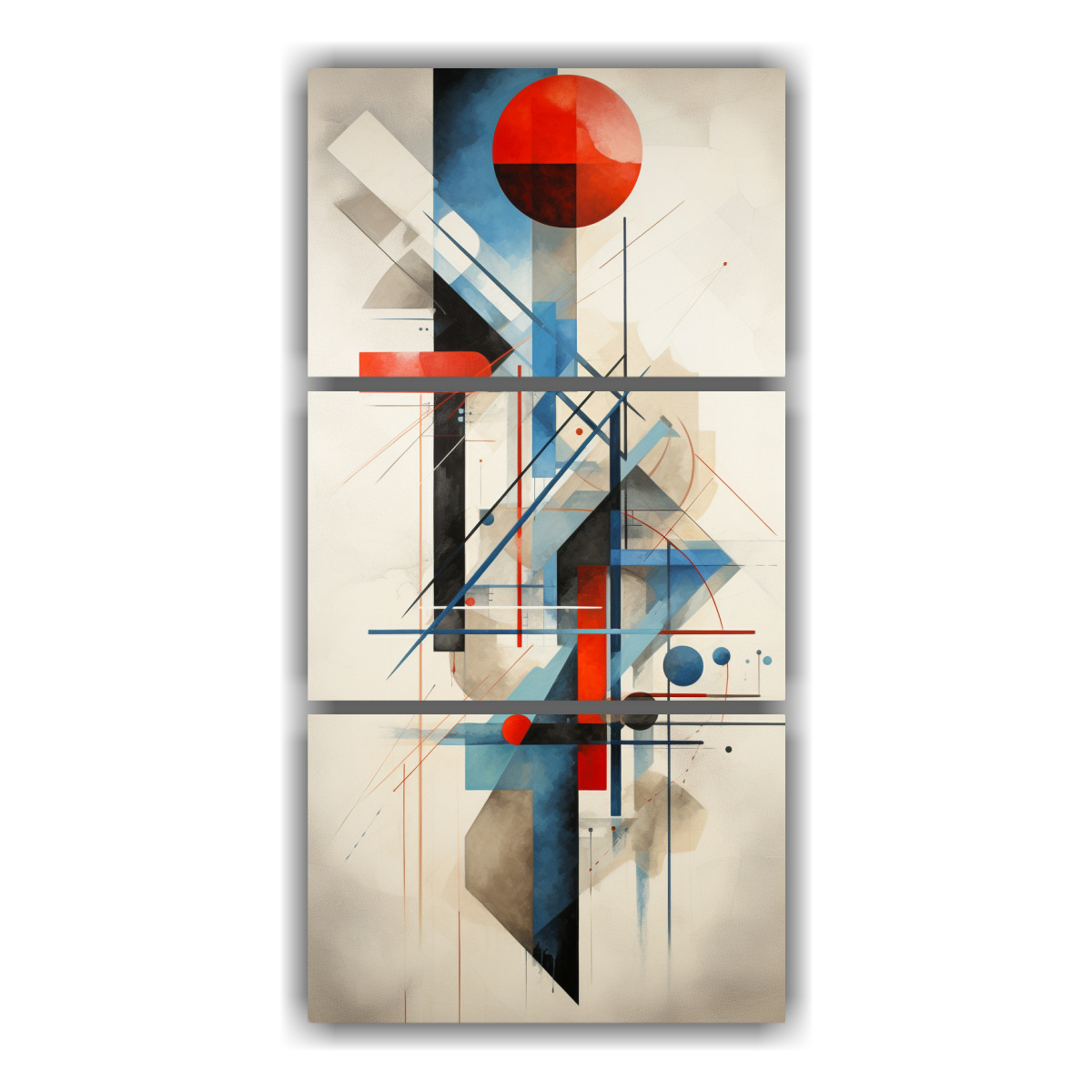 Pinturas Decorativas Abstractas Geométricas En Tres Lienzos Decocuadros