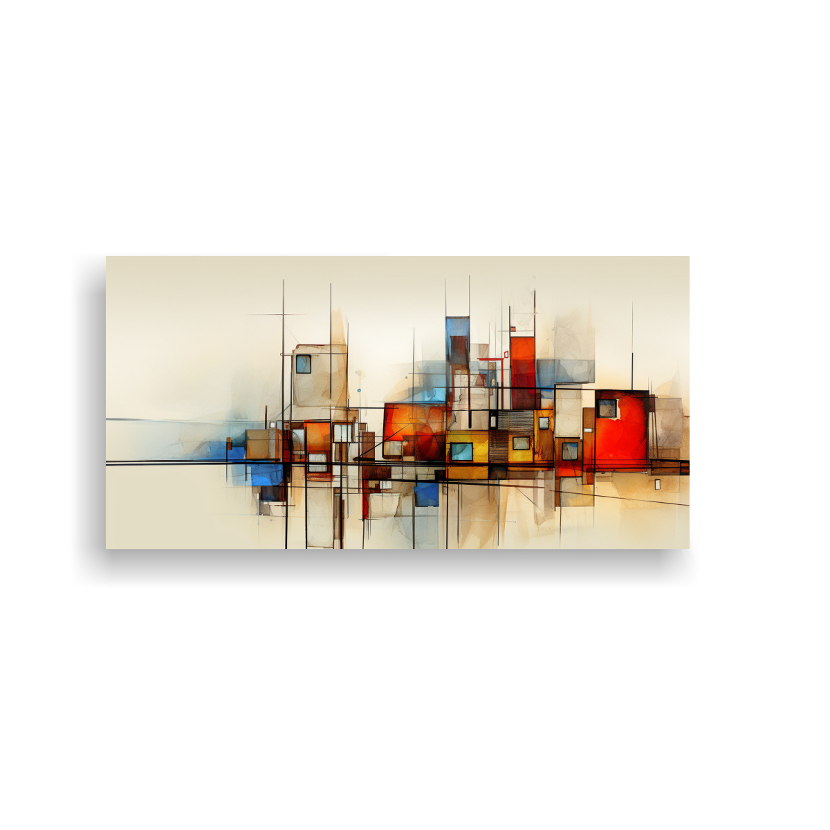 Pinturas Decorativas Abstractas Minimalistas Surrealistas De Fusión De Tinta Cubismo Con ...