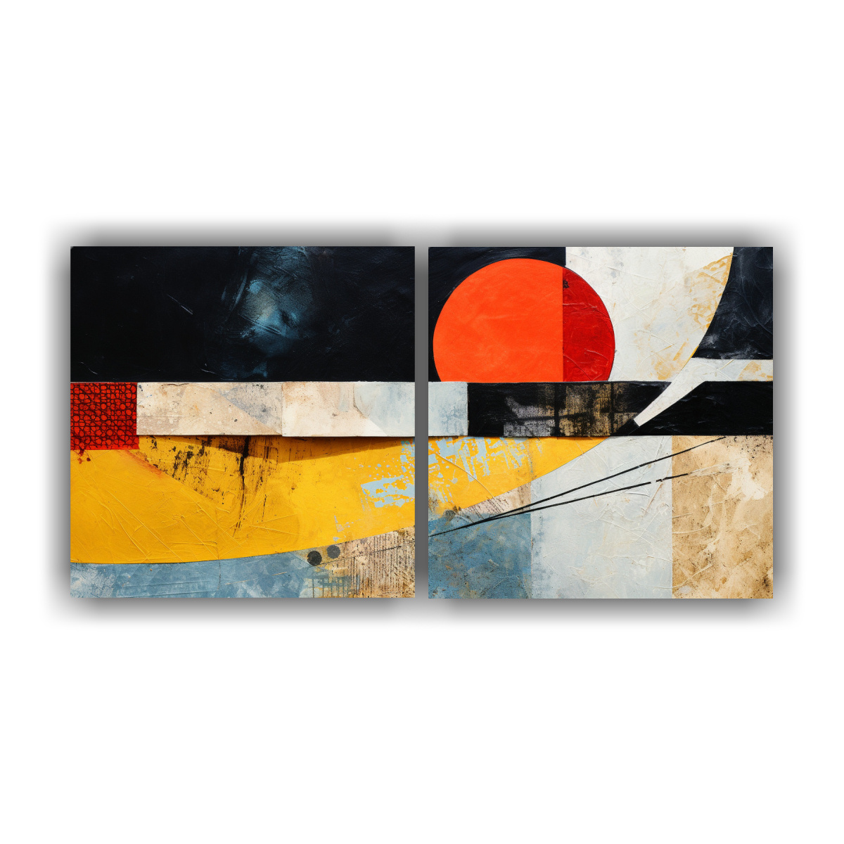 Cuadros Decorativos De Arte Abstracto Con Collage De Texturas Y Colores ...