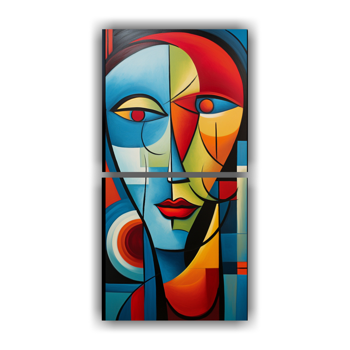 Cuadro Abstracto Fusión Cubista Y Vibrante - DecoCuadros