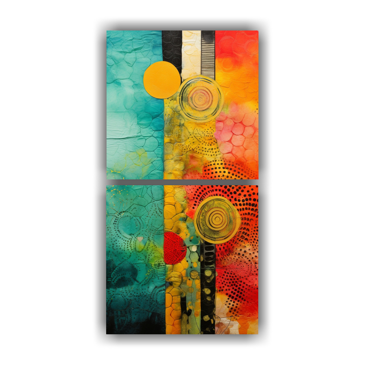 Cuadro Abstracto Vintage: Texturas Y Colores Para Decorar - Decocuadros