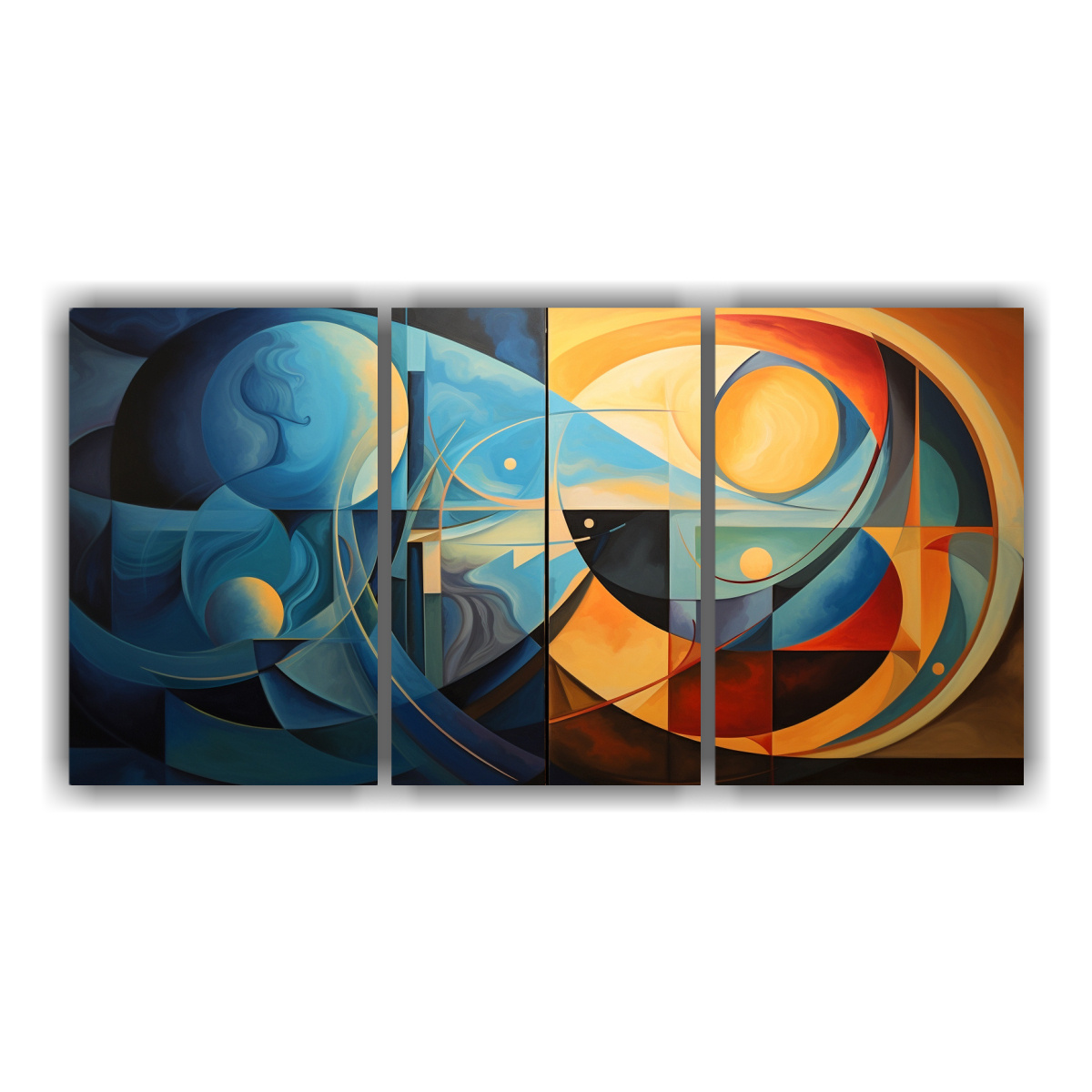 Cuadro Decorativo Vintage Tres Artes: Armonía Abstracta Noche Y Día ...