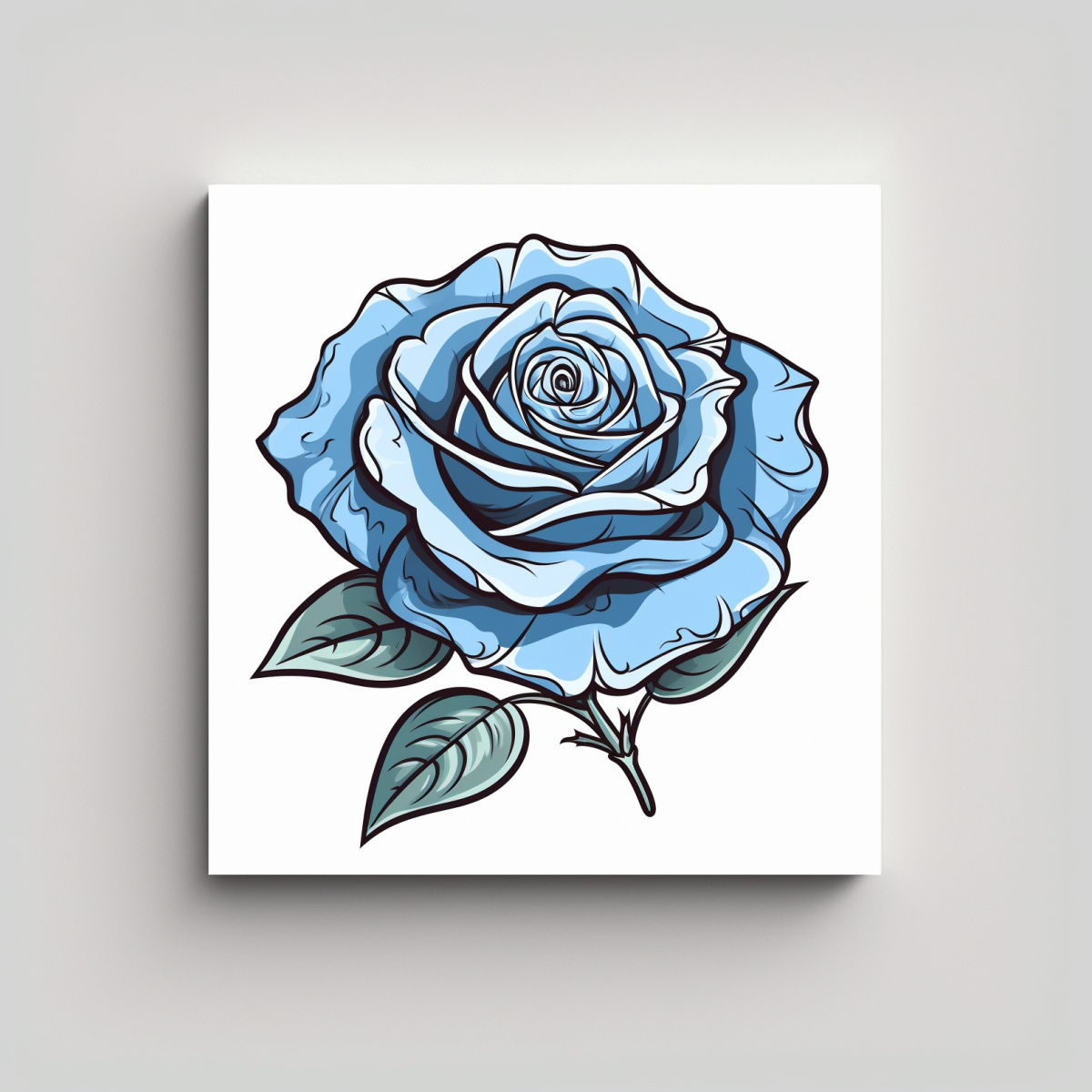Rosa Azul Claro En Lienzo Calido Y Refinado: Estilo Elegante - Decocuadros
