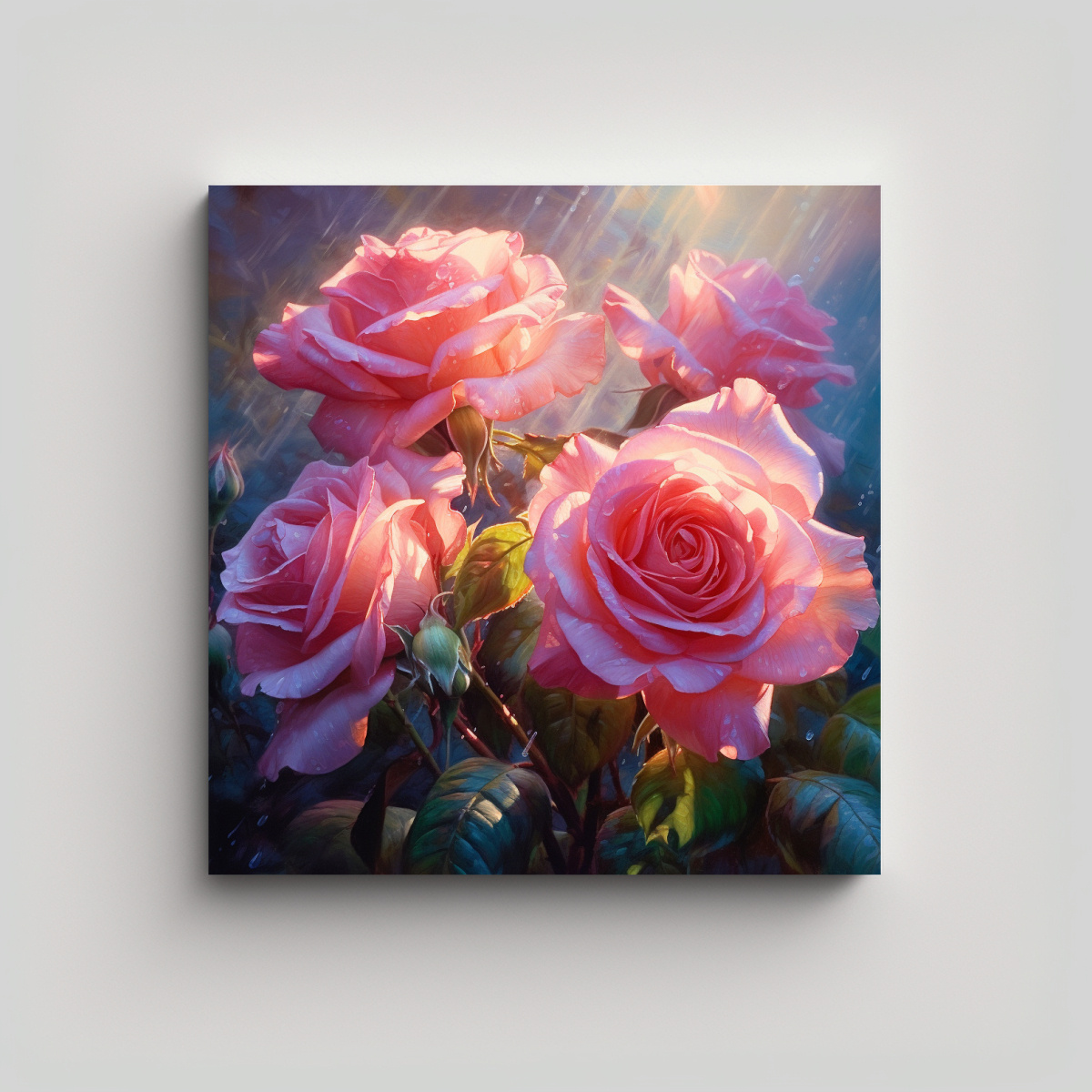 Cuadro Decorativo Rosa Brillante Sublimada En Tela Canva - Decocuadros