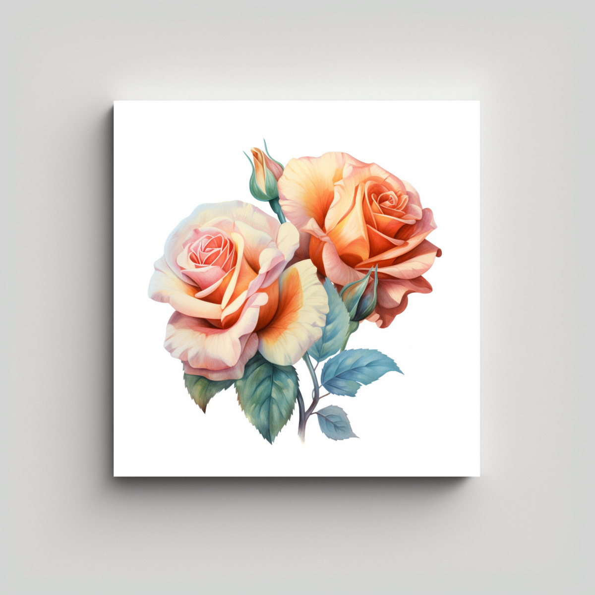 Cuadro Decorativo Rosa Época Lienzo Pintada Estilo Anne Sudworth ...