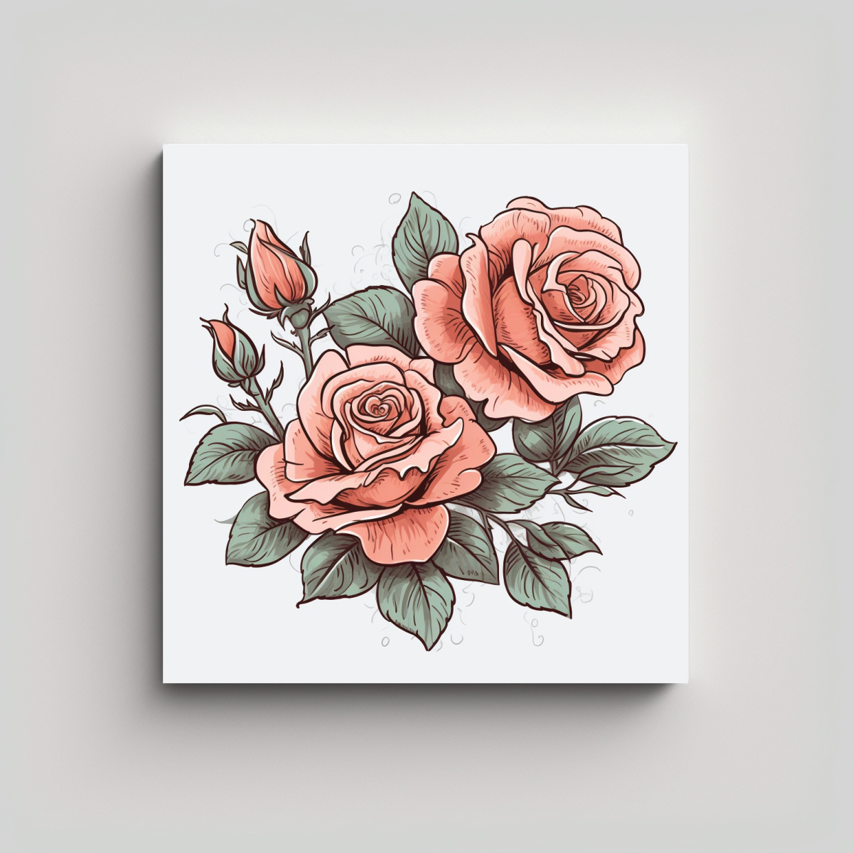 Tatuaje Temporal De Rosas Rosa En Lienzo Inspirador Época Lienzoizado ...