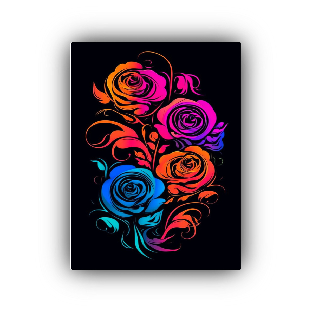 Cuadro Decorativo De Tela En Bastidor Con Tonos Y Textura Estilo Rosas Mágicas Y Secretos Art ...