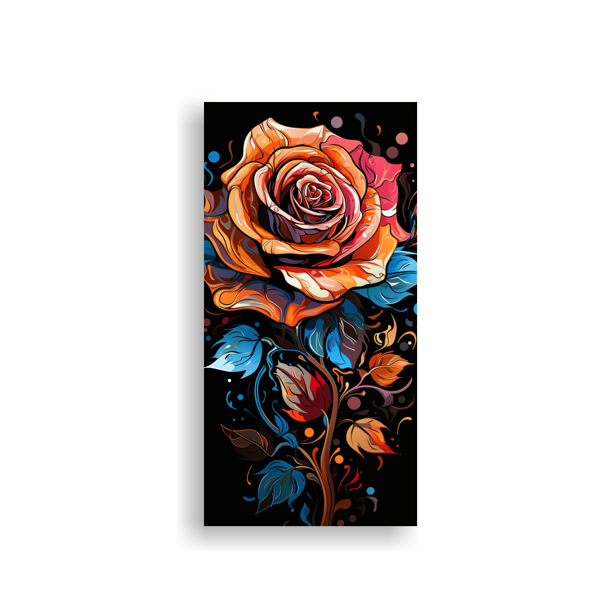 Cuadro Decorativo Tela Sublimada Diseño Flor Rosa Estilo Graffiti - Decocuadros