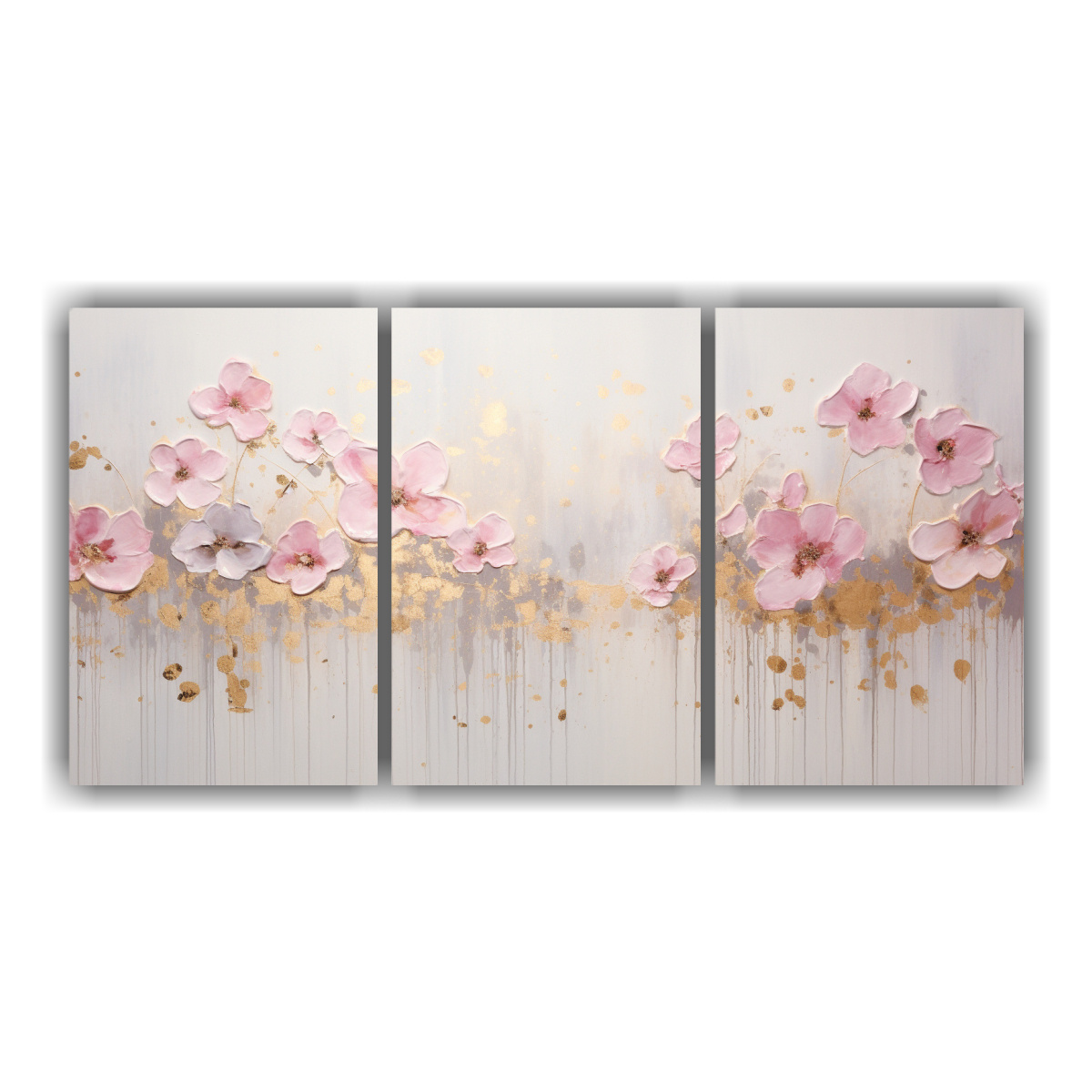 Tríptico De Alta Calidad Con Representación En Acrílico Sin Costuras Sobre Fondo Blanco ...