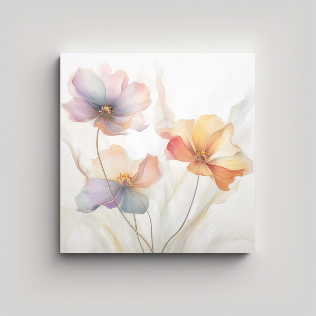 Cuadro Decorativo 'Vanguardia Lienzo Tela Oficina Sueño Pastel Flores Viento Blanco' - Decocuadros