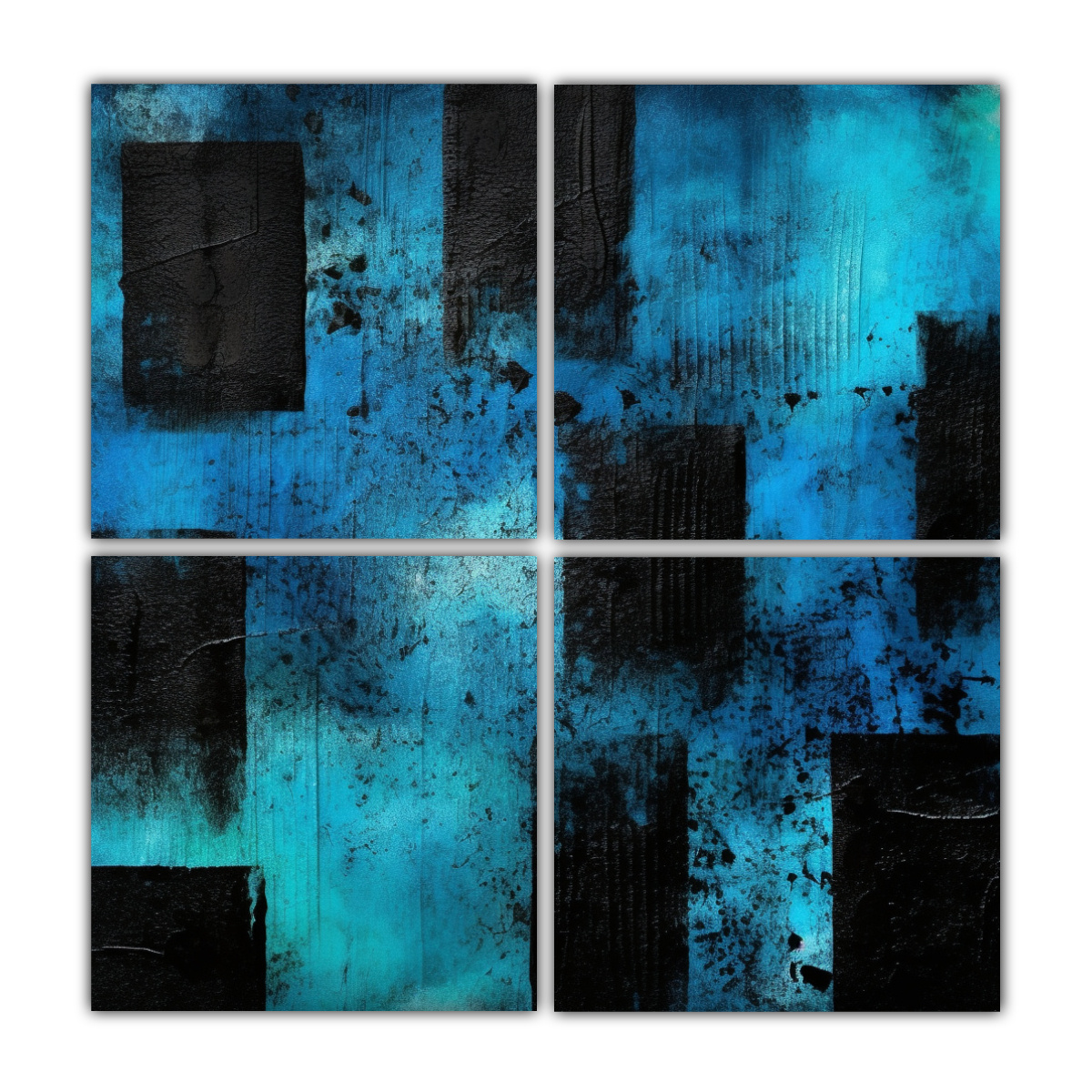 Cuadro Decorativo 4 Composiciones De Dibujo Calma Chop Co Fondo Negro ...