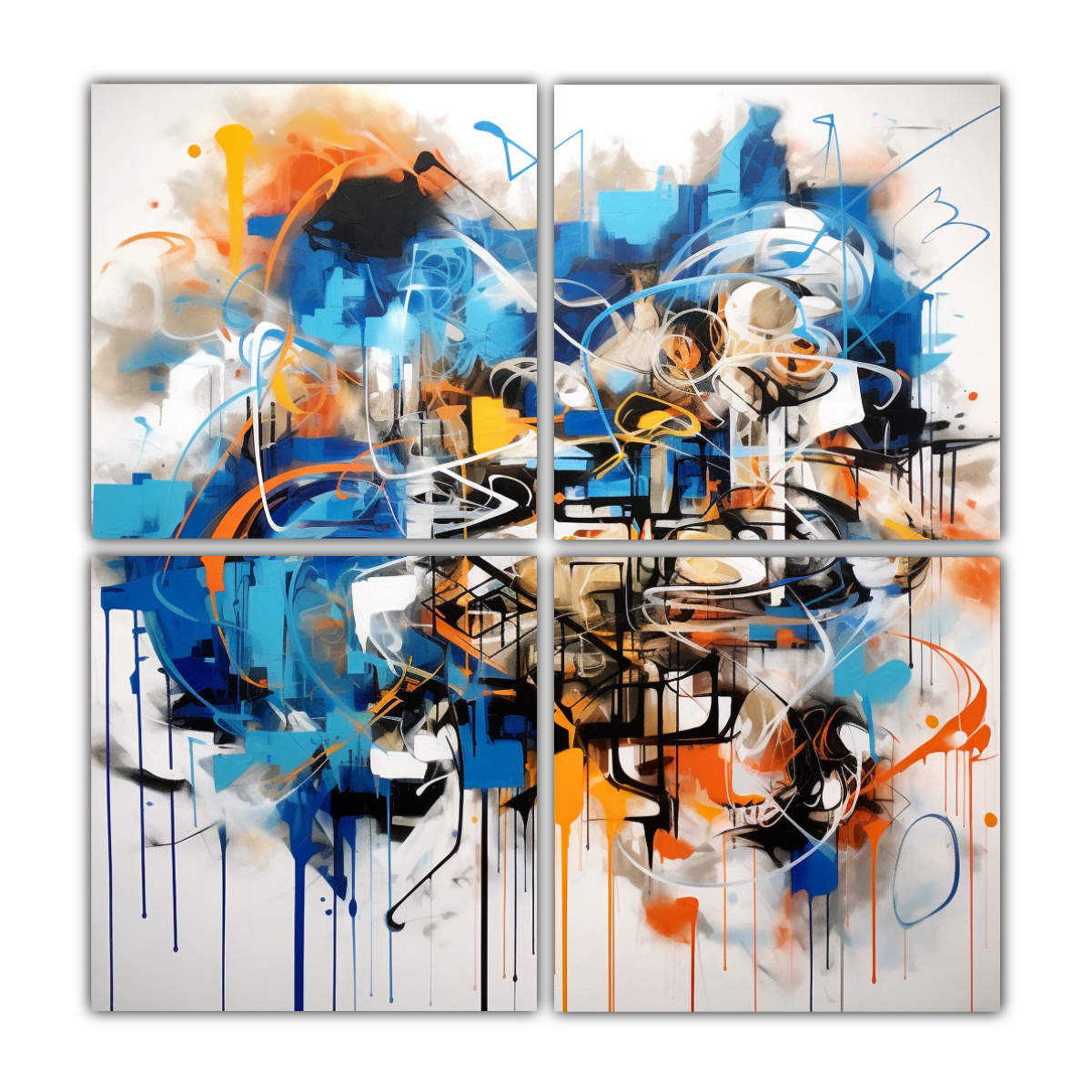 Cuadros De Movimiento Impacto Visual Graffiti Azul Audaz Y Fondo Blanco ...