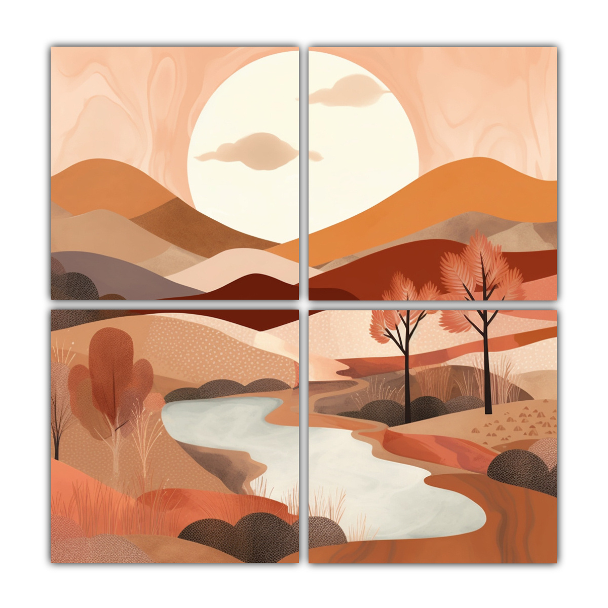 Cuadros De Paisajes Estilo Boho Abstracción | DecoCuadros
