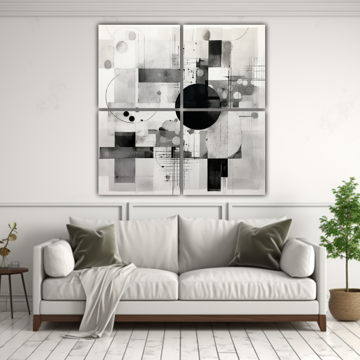 4 Cuadros Decorativos Vintage En Blanco Y Negro, Arte Contemporáneo ...