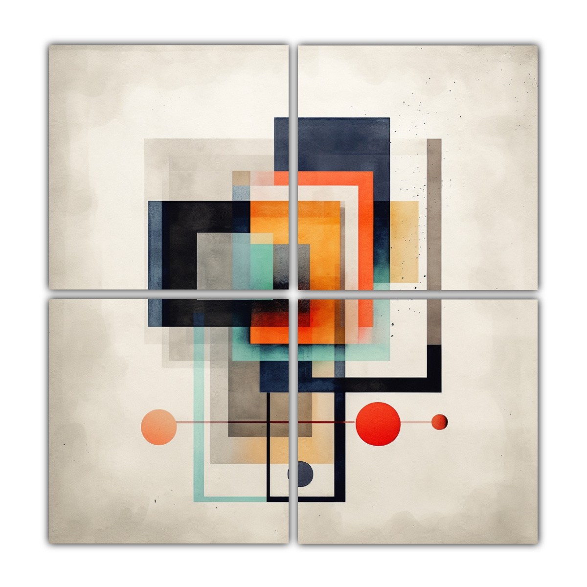 4 Cuadros Relieve Abstracto Geométrico Minimalista De Patrón Intenso - DecoCuadros