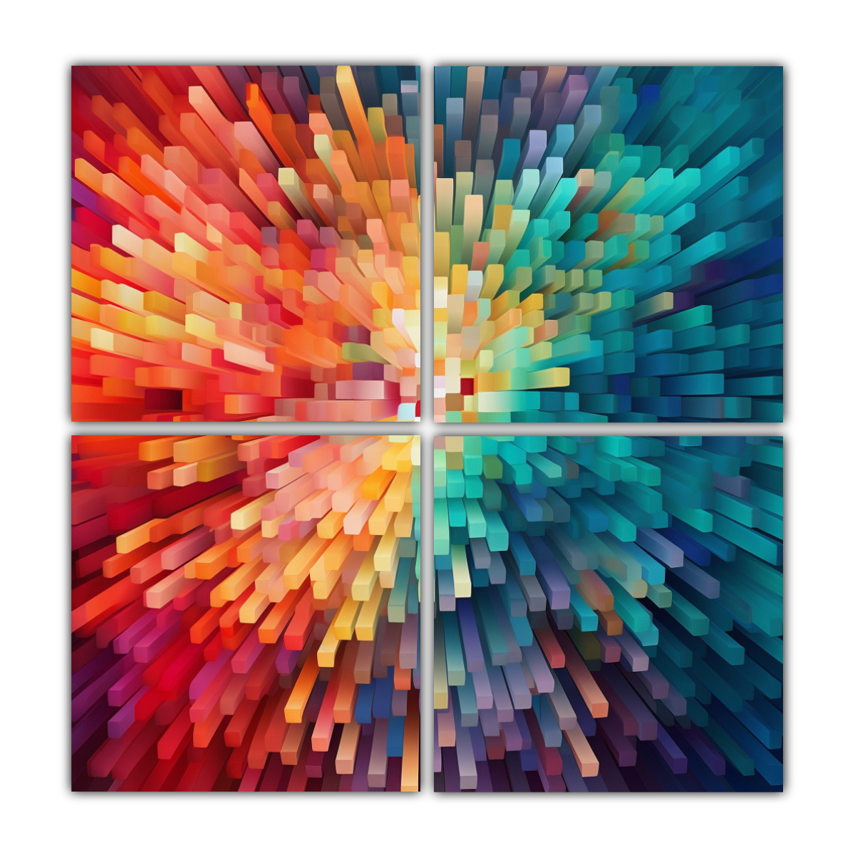 4 Lienzos Abstractos Multicolor Para Decorar - Alta Calidad Y Precios ...