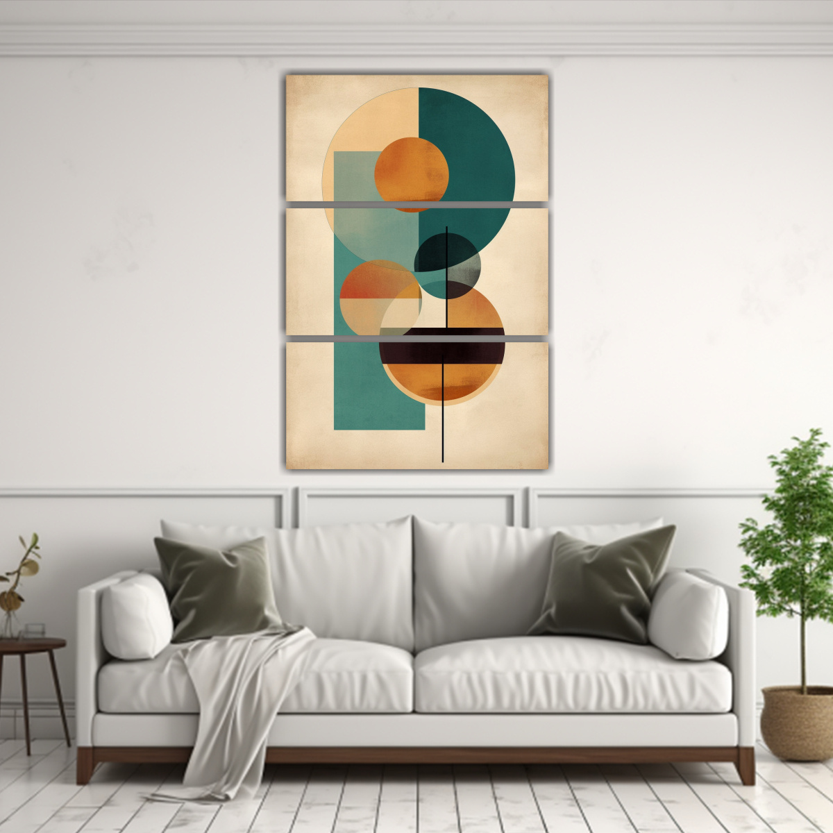 Cuadro Abstracto Inspirador Con Sol Y Formas Circulares - DecoCuadros
