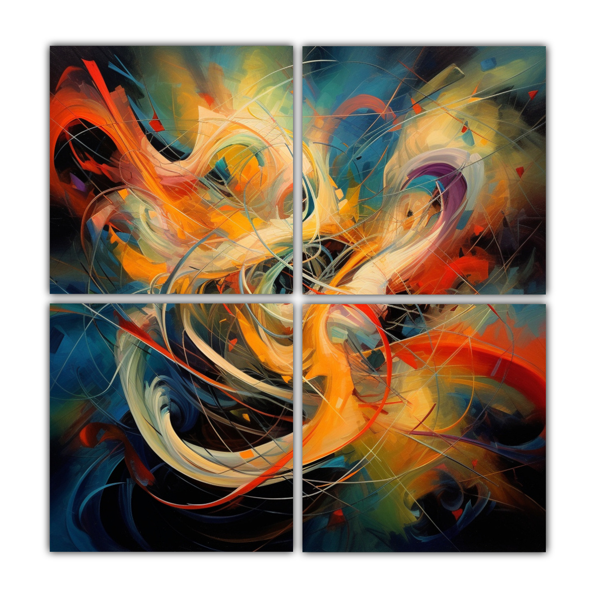 DecoCuadros - Cuadros Decorativos De Arte Abstracto En Coral, Chocolate ...