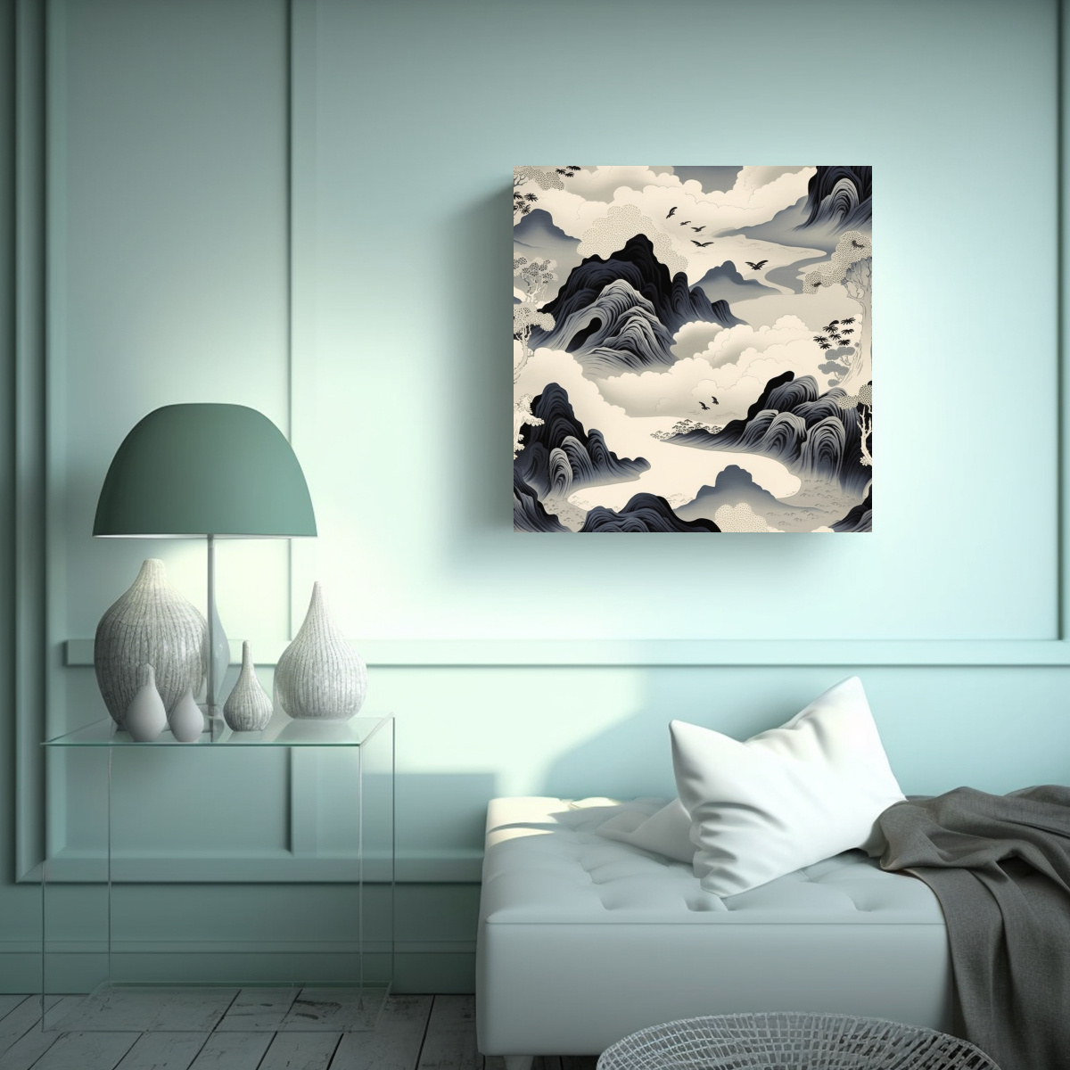 Composición Decorativa De Seda Con Diseño De Color Inspirado En Pinturas Tradicionales Chinas De ...