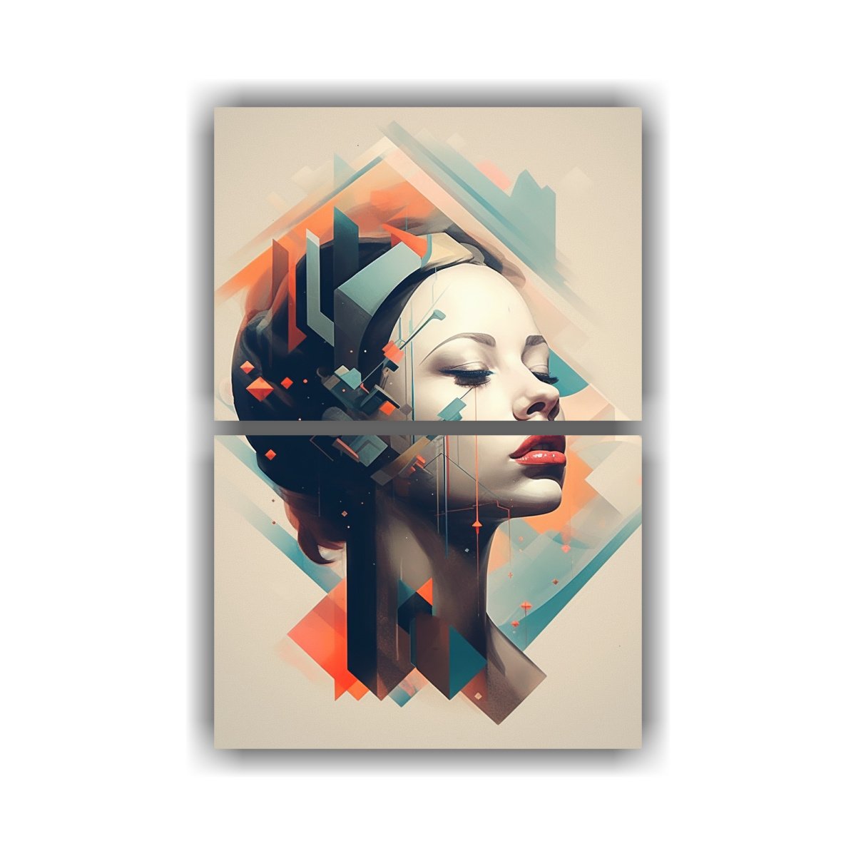 Conjunto 2 Lienzos De Tela Tonos Composición Dinámica Mia Sollis ...