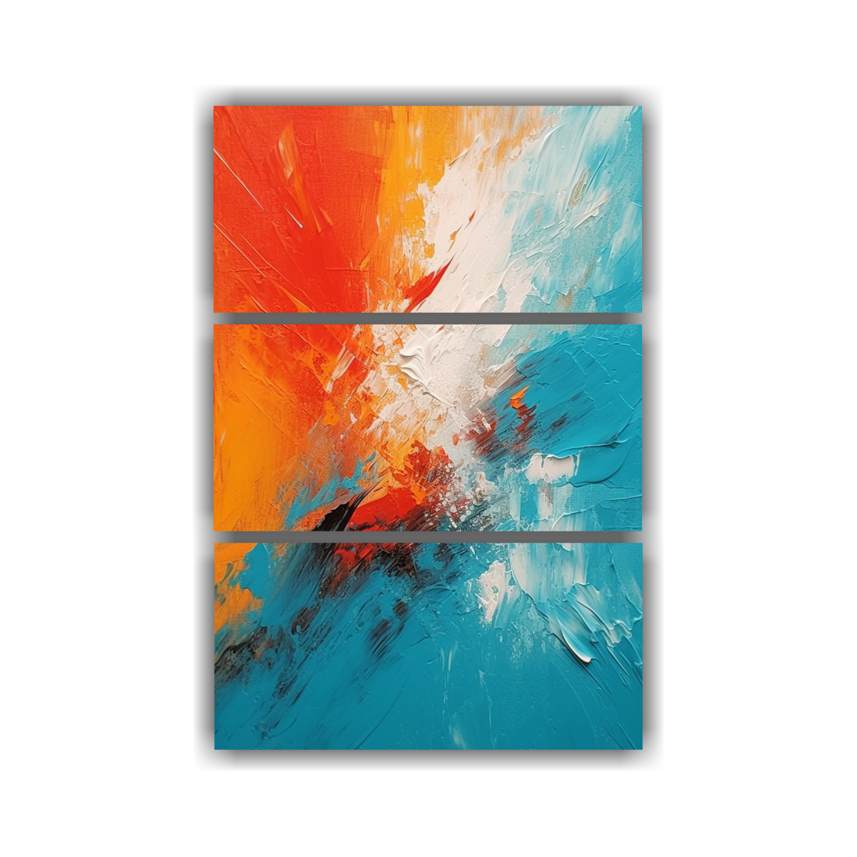 Conjunto 3 Artes Inspiración Simple Naranja Azul Turquesa Y Rojo ...