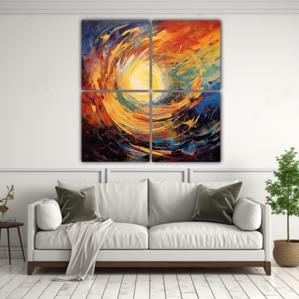 Cuadriptico Dibujo Interpre Equilibrio Visual De Génesis En El Principio - Decocuadros