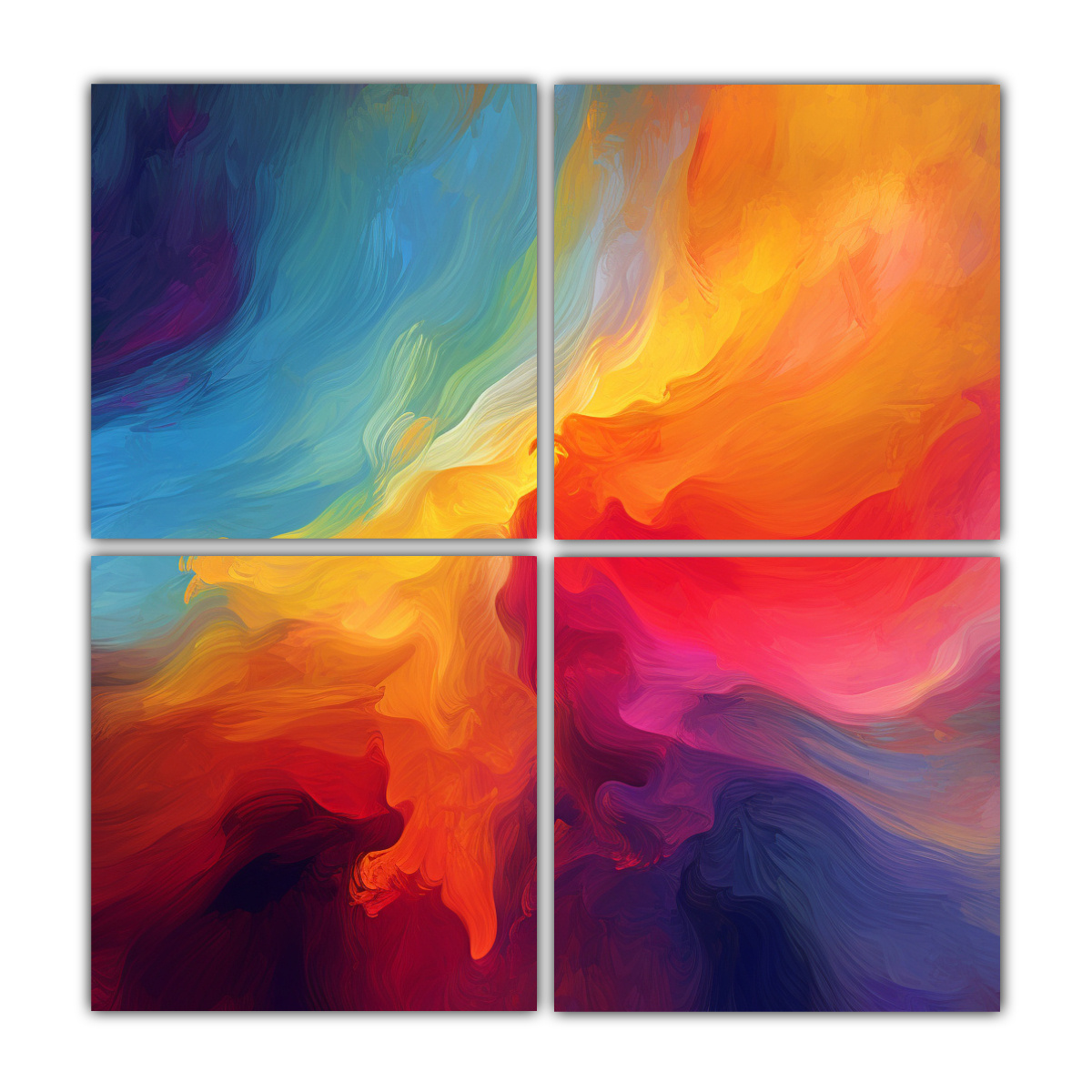 Cuadriptico Tela Sublimada Arte Grafico Fondo Abstracto Colorido Atractivo - DecoCuadros