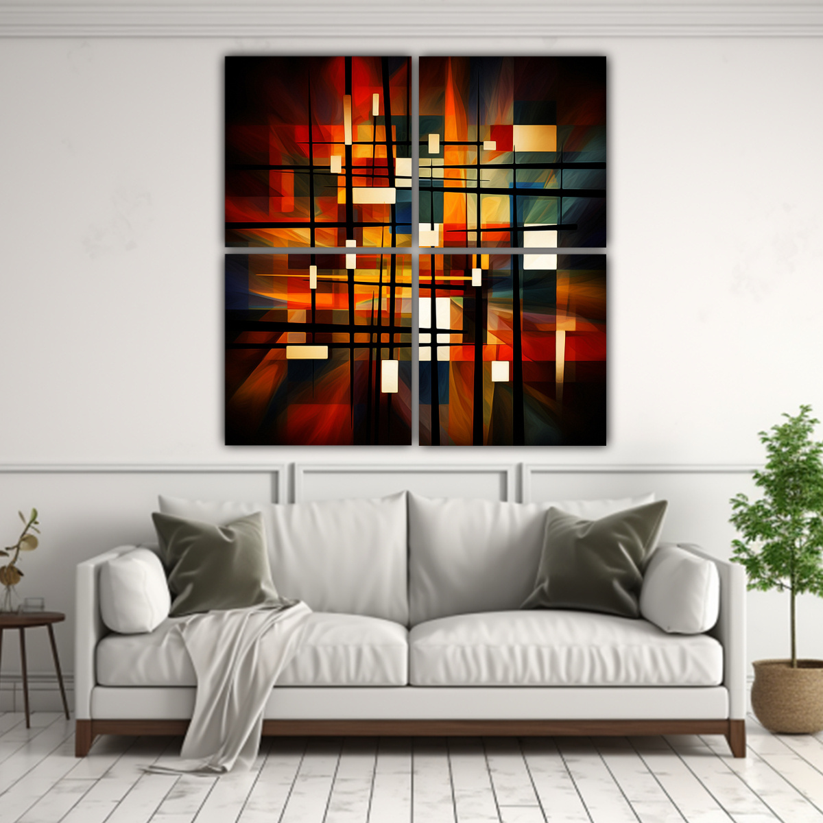 Cuadro Abstracto De Formas Simples Para Decorar El Ambiente - Cuadros ...