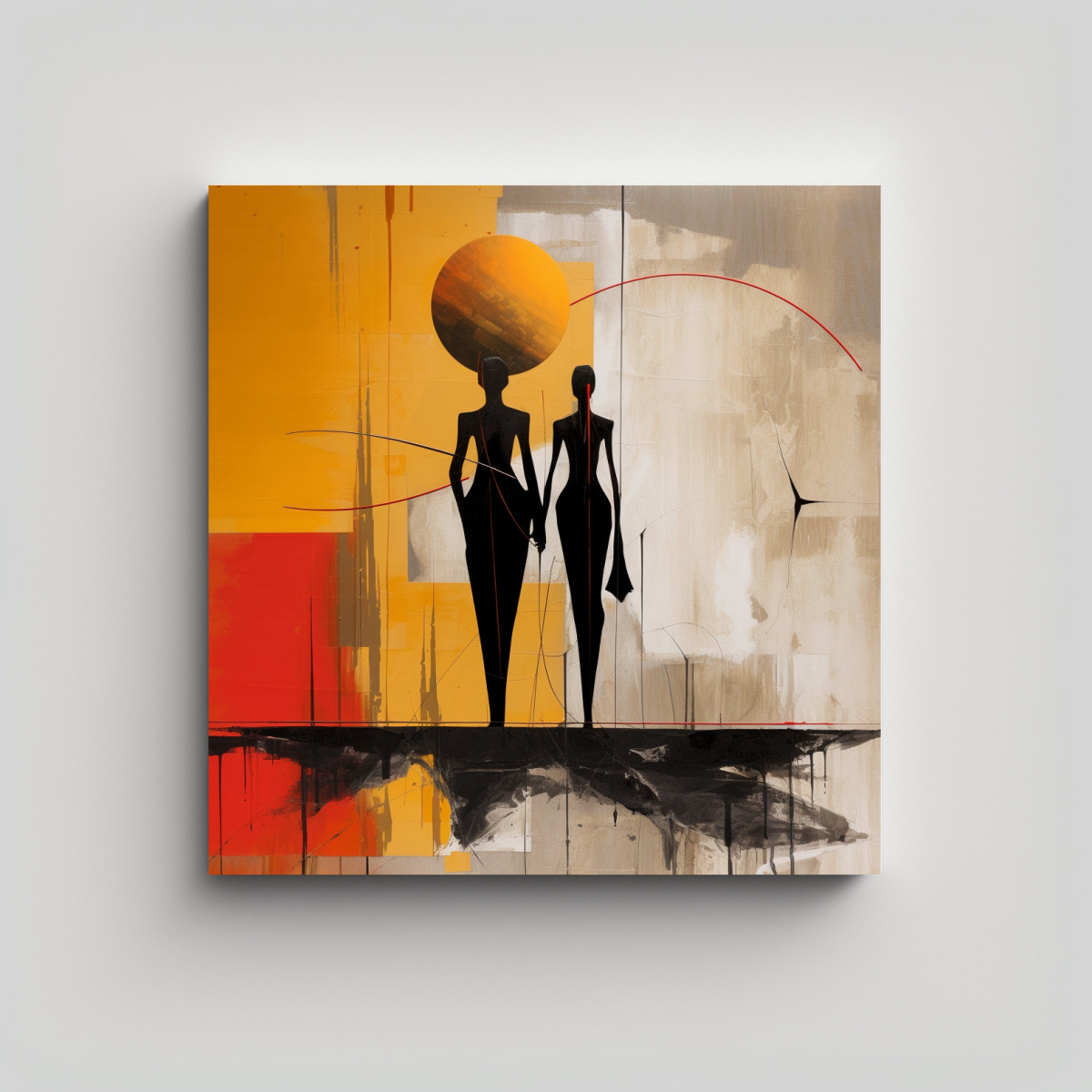 Cuadro Abstracto De Líneas Finas Para Sala | DecoCuadros