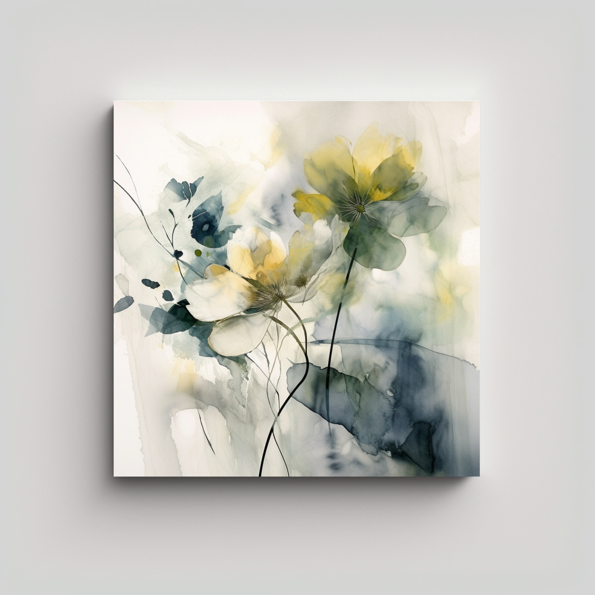 Cuadro Abstracto En Acuarela Moderna Con Forma De Lienzo - Sensibilidad Artística - Decocuadros