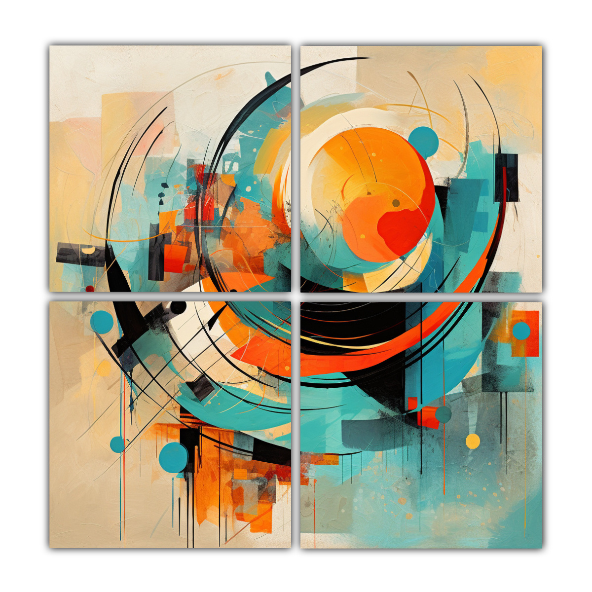 Cuadro Abstracto Estilo 106423949 Dimensions By Cuatro Artes Diseño ...