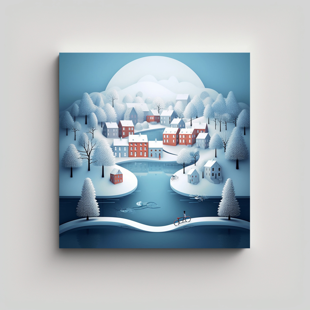 Cuadro Cuadrado Minimalismo Papercut Decoración Minimalista De Paisaje ...