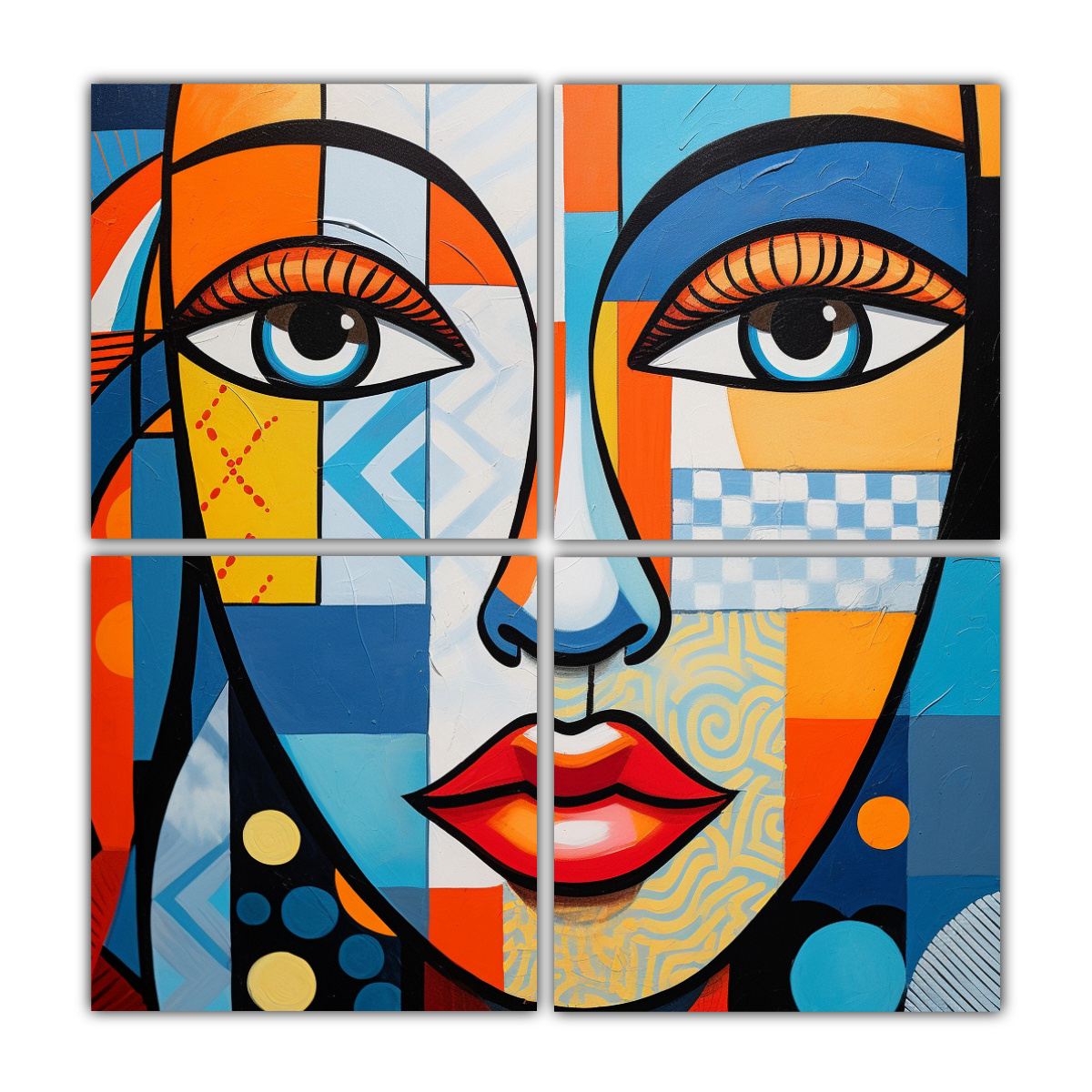 Cuadro De Arte Pared Estilo Vintage Rostro Frontal Britto Femenino ...