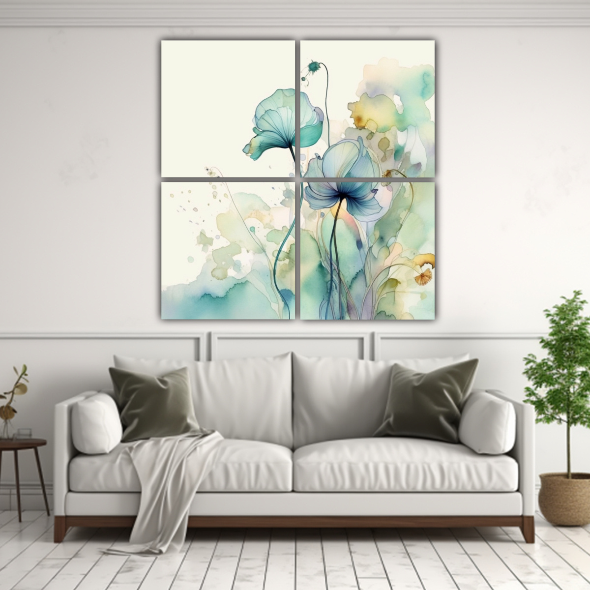 Cuadro De Lienzo Creativo Y Delicado Con Pintura Acuarela Orgánica Intensa Y Espacio Para Texto ...