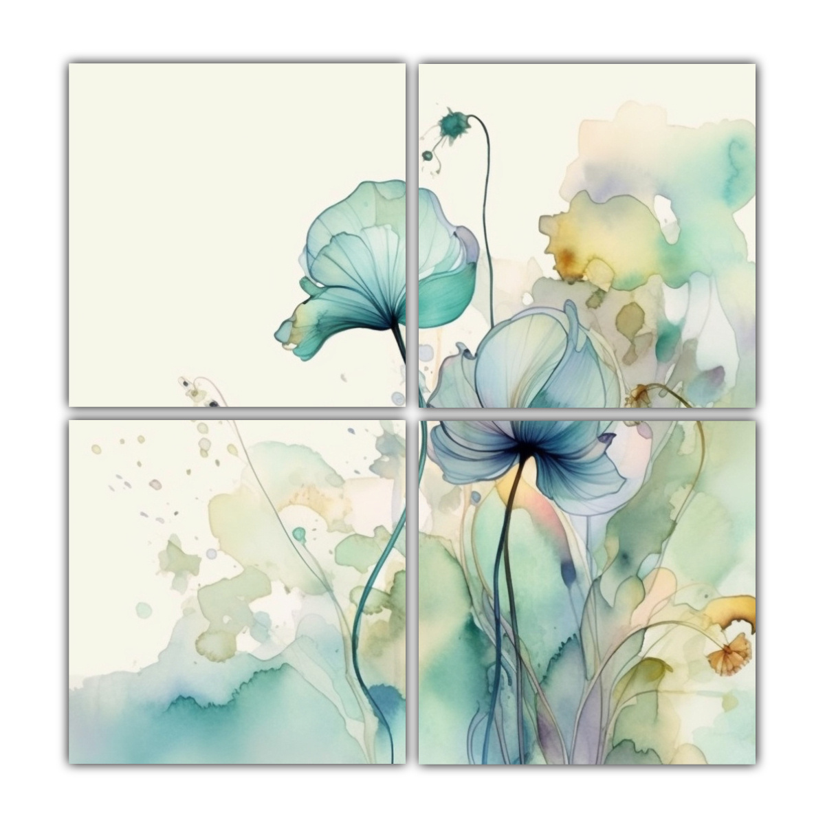 Cuadro De Lienzo Creativo Y Delicado Con Pintura Acuarela Orgánica Intensa Y Espacio Para Texto ...