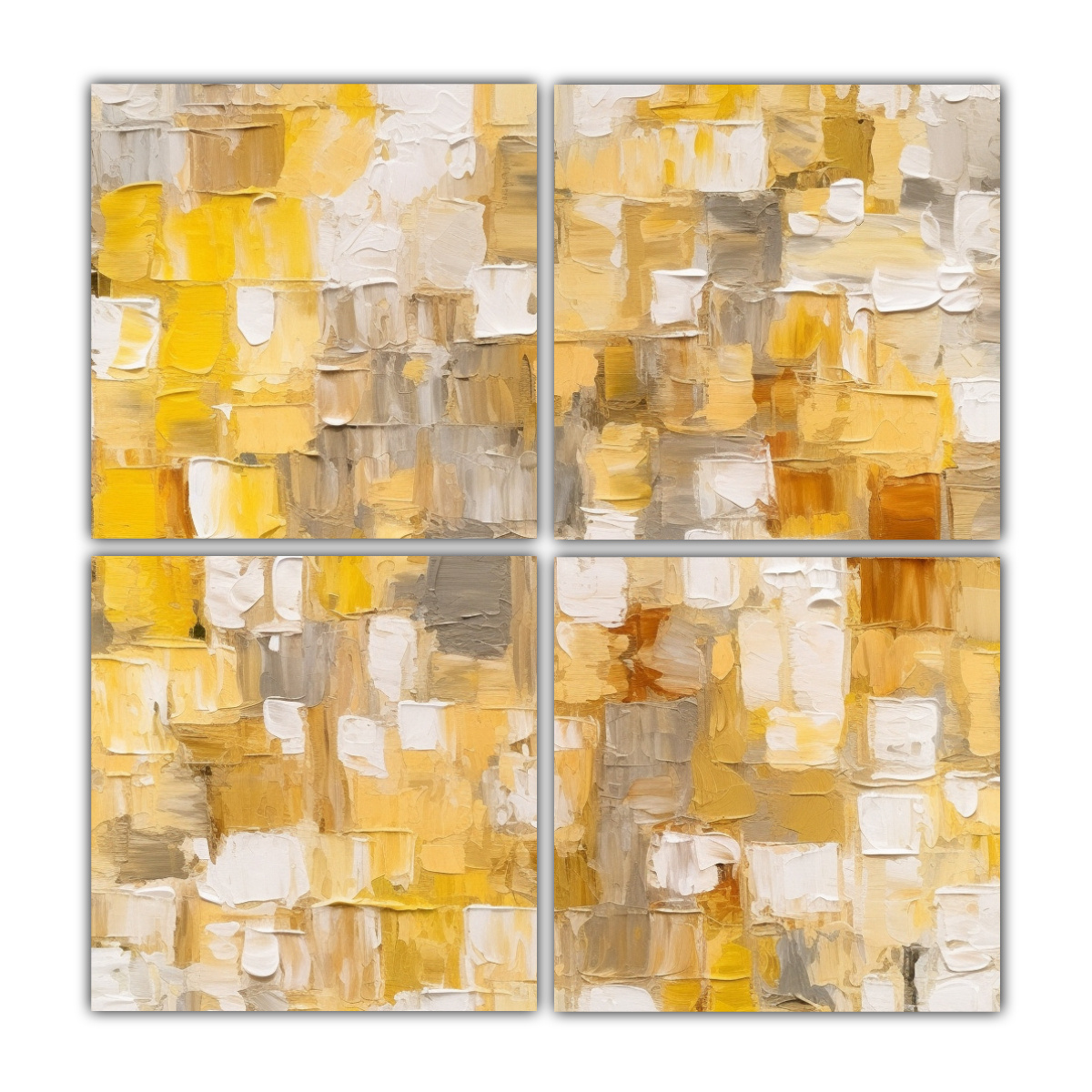 Cuadro Decorativo Abstracto Con Cuadros Grandes Color Topo Y Amarillo Y Blanco De Naturaleza ...