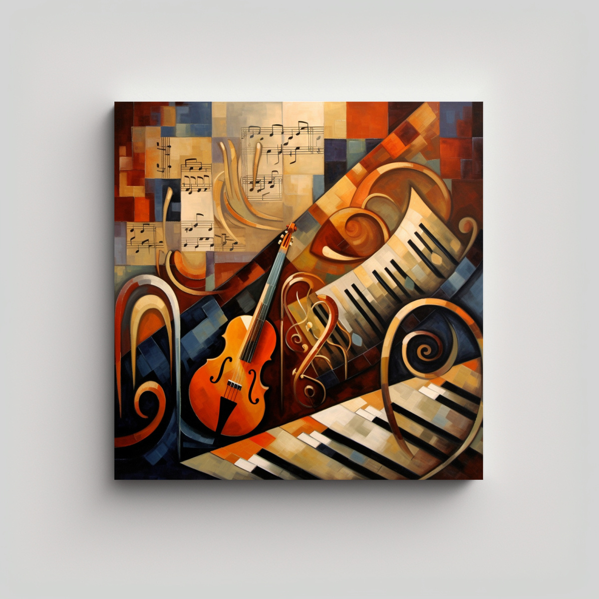 Cuadro Decorativo De Composición Musical En Movimiento - Decocuadros