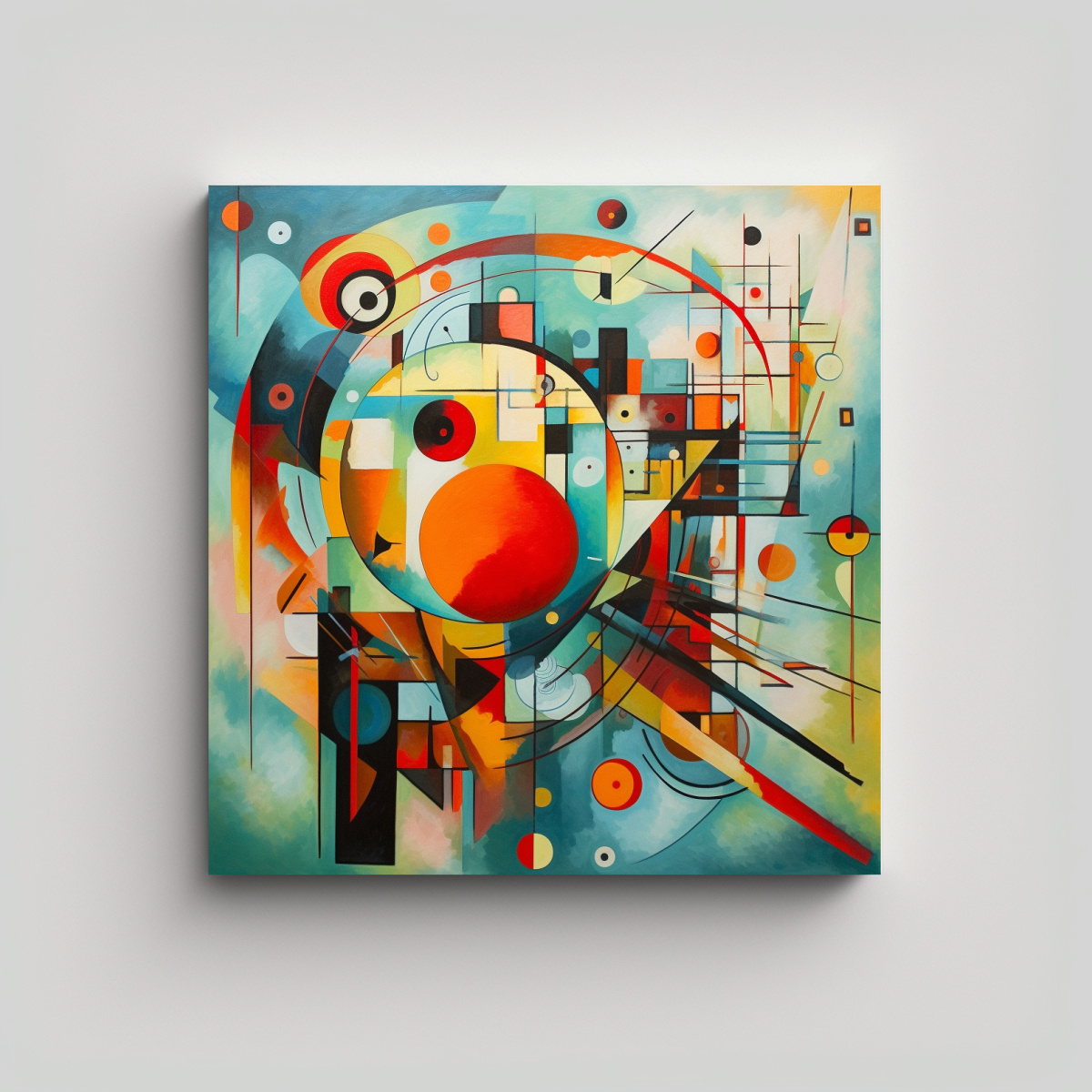 Cuadro Decorativo Estilo Kandinski Y Michel En Lienzo Cuadrado ...