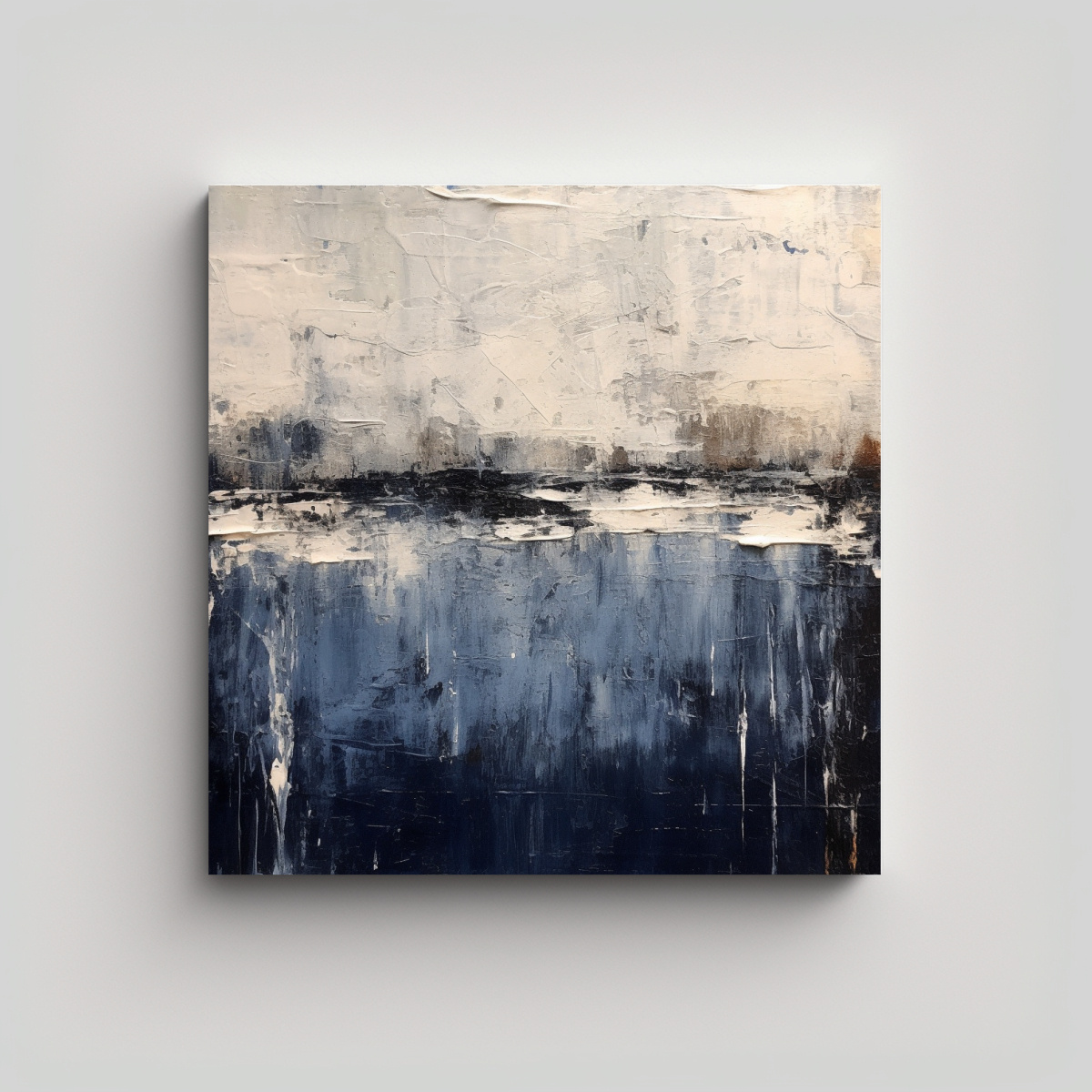 Cuadro Forma Equilibrio Visual Azul Sobre Blanco - DecoCuadros