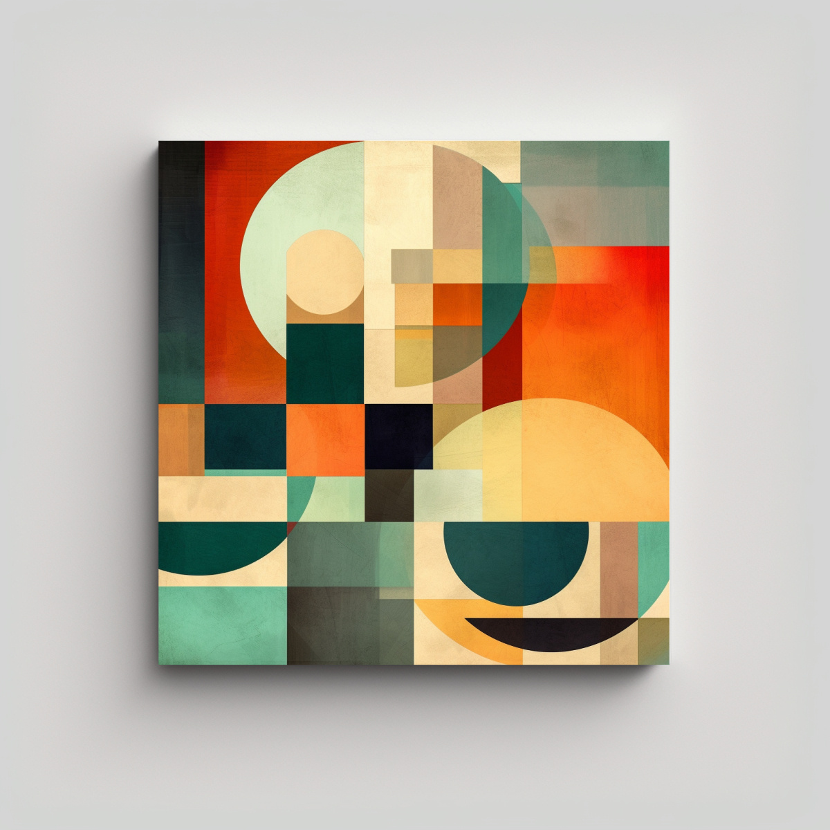 Cuadro Geométrico Decorativo De Abstracción En Gama De Colores - DecoCuadros