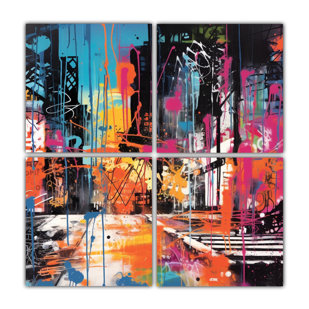 Cuadro Impreso Impacto Visual Graffiti Abstracto Street Art - Decocuadros