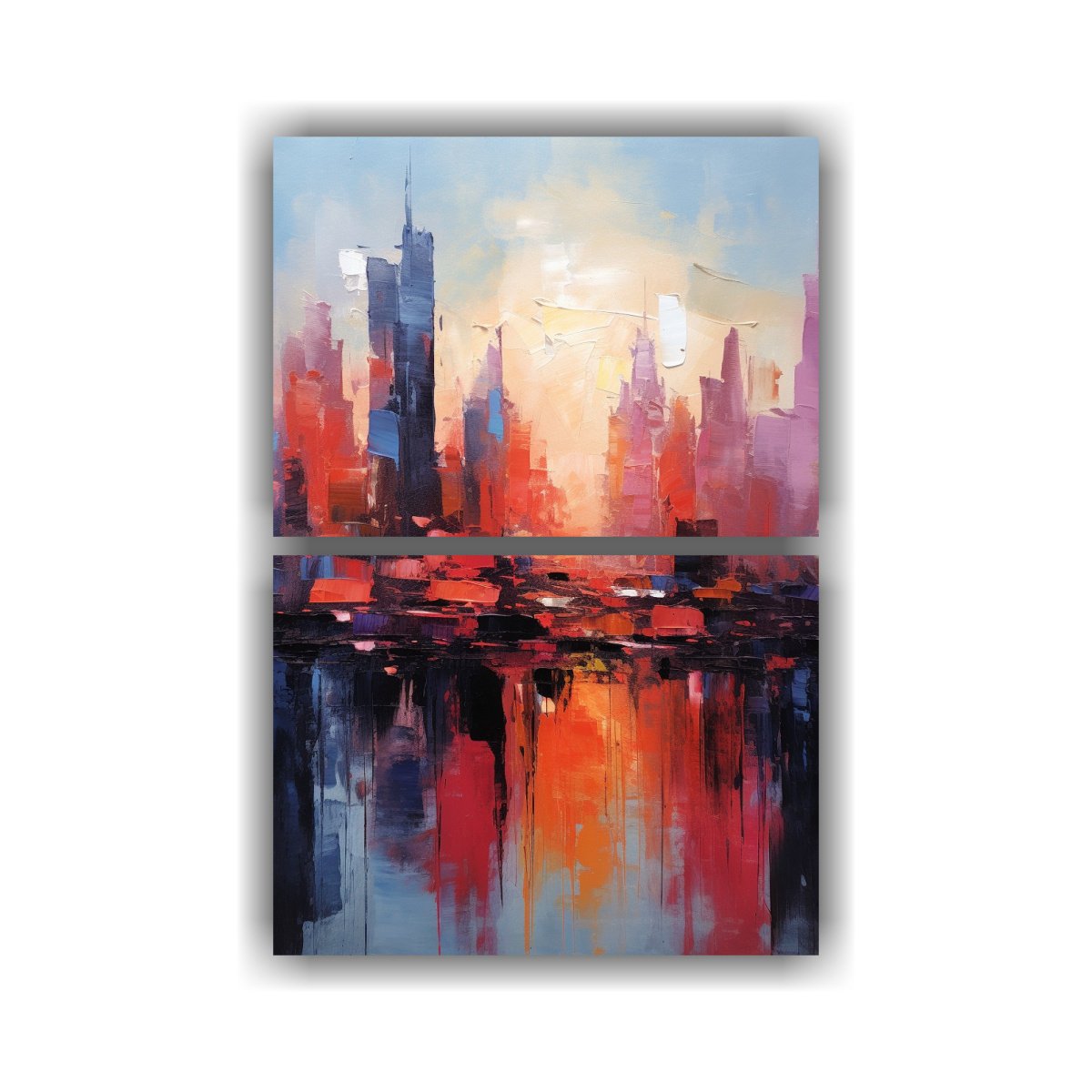 Cuadro Lienzo Decorativo Abstracto De Ciudad | DecoCuadros