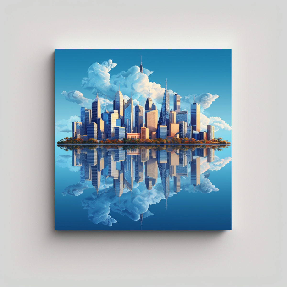 Cuadro Lienzo Decorativo Arte Australia Skyline Edificios Azul Realista ...