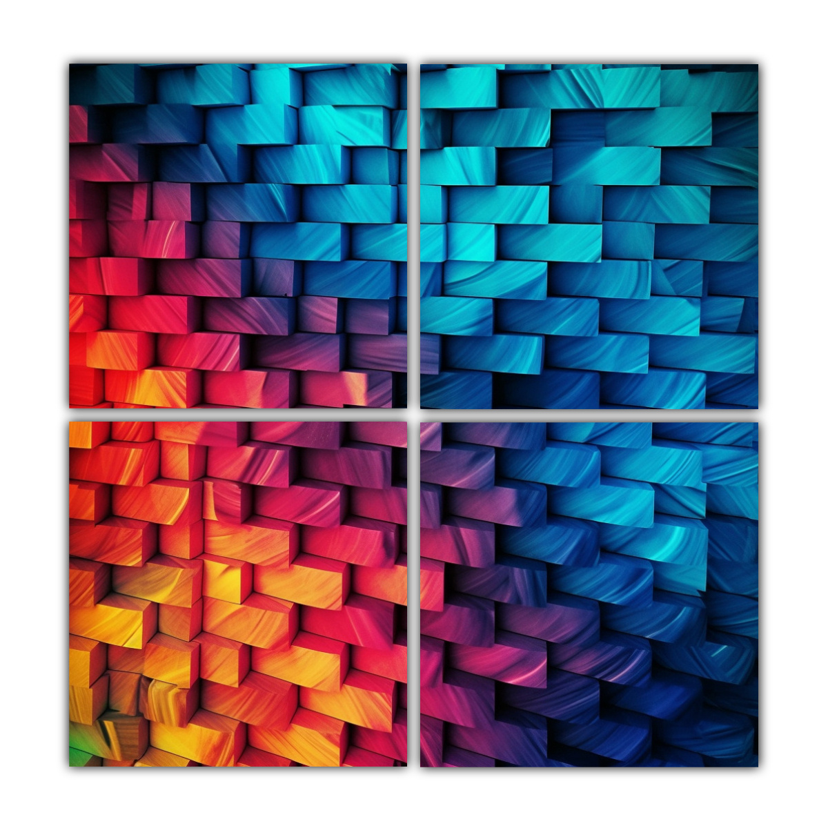 Cuadro Moderno Combinación Abstracto Patrón Geométrico Colorido ...