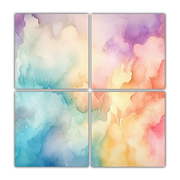 Cuadro Moderno Expresión Acuarela Coloridos Tonalidades Pastel Para ...