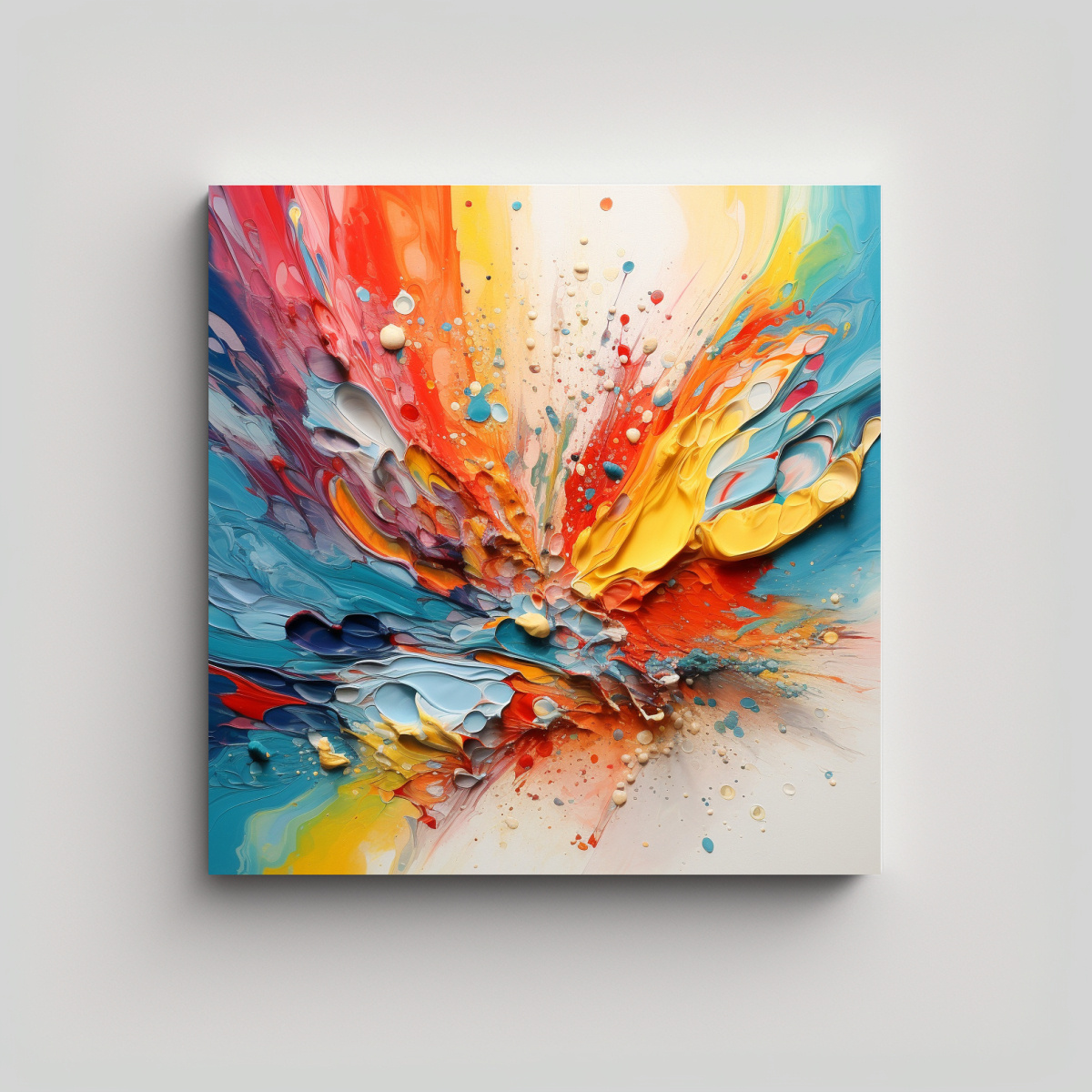 Cuadro Tela Sublimada Abstracto Enigmático En Tonos Rojos Y Multicolores - DecoCuadros