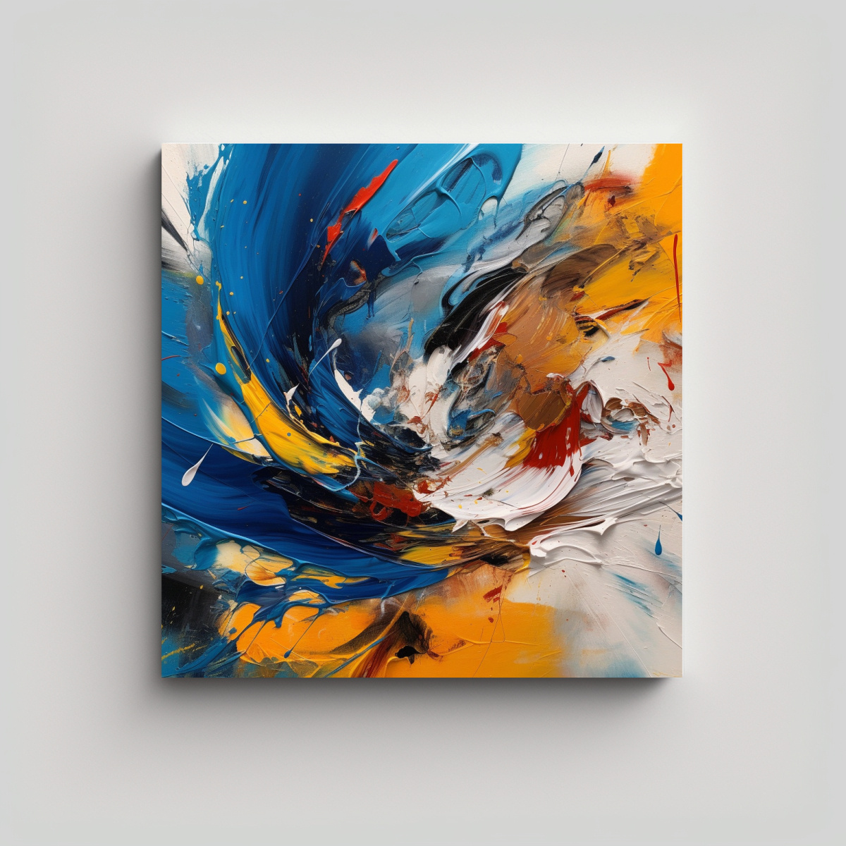 Cuadro Vintage Abstracto Exuberante Con Colores Incluyendo Azul Para ...