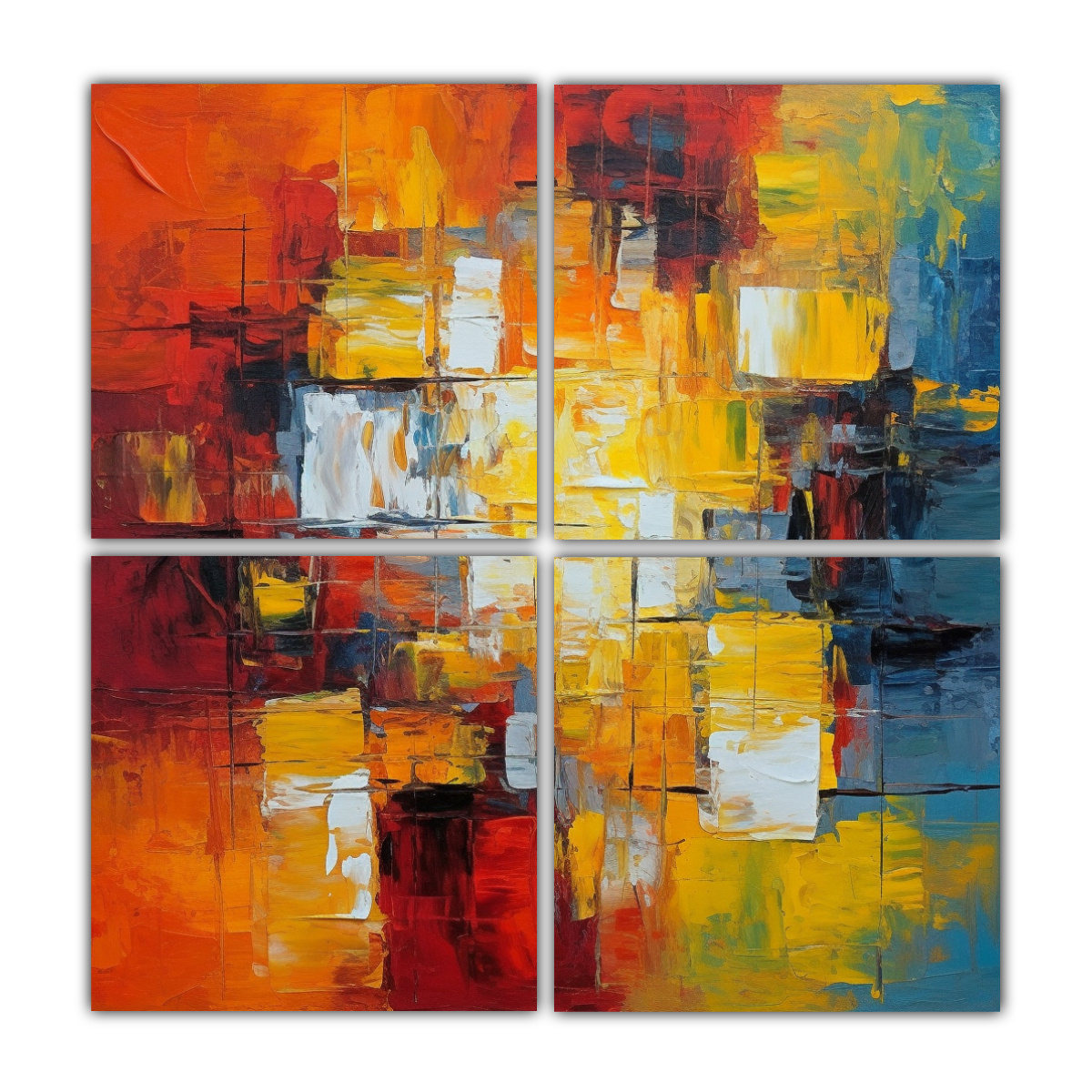 Cuadros Decorativos Abstractos Para Cuarto, Pintura Audaz De Cuadrados ...